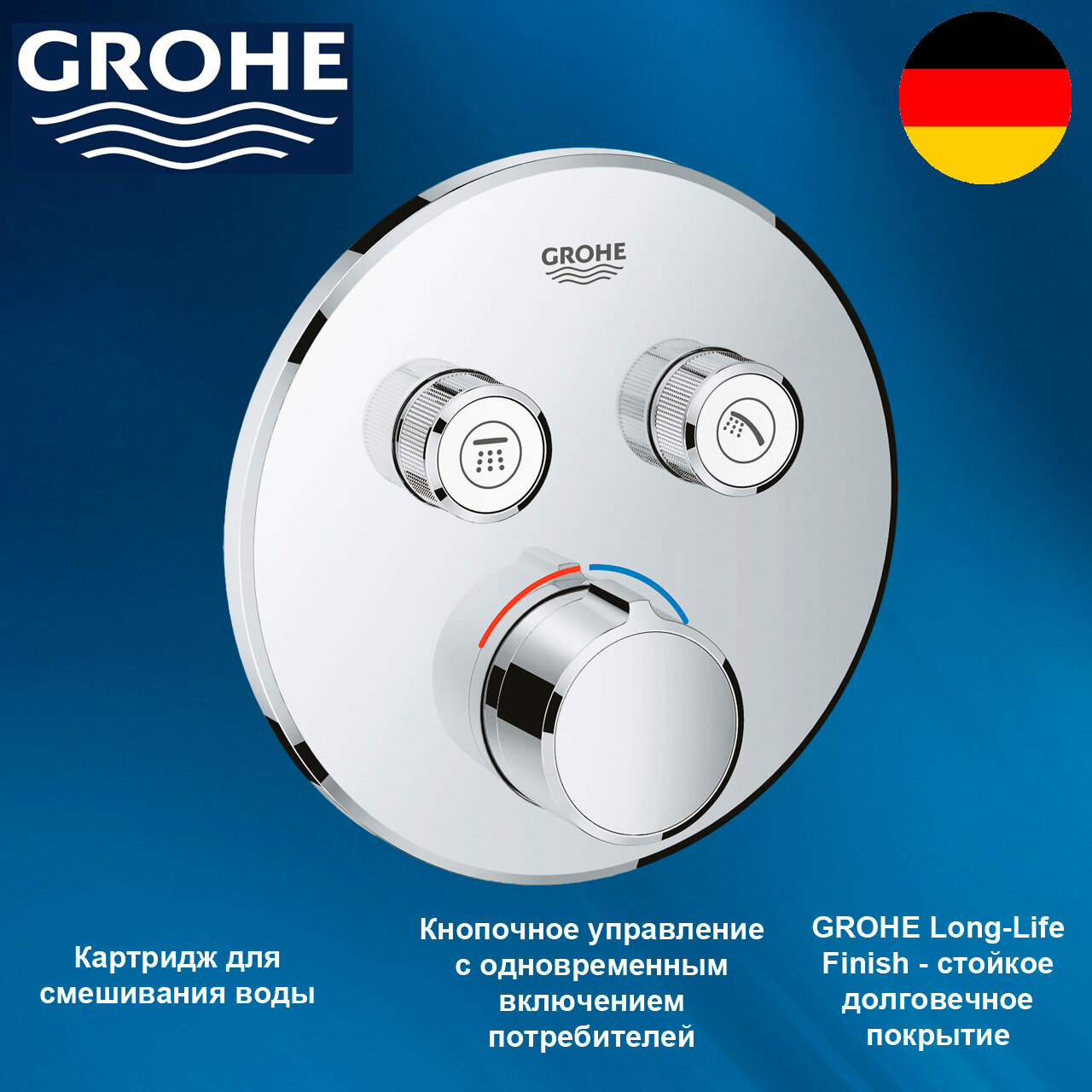 29145000 GROHE SmartControl Смеситель для душа встраиваемый без подключения шл.