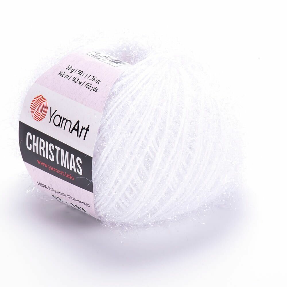 Пряжа Кристмас Рождество (Christmas) упаковка 10 мотков 50 г. 142 м. 100% полиамид цвет 02 белый