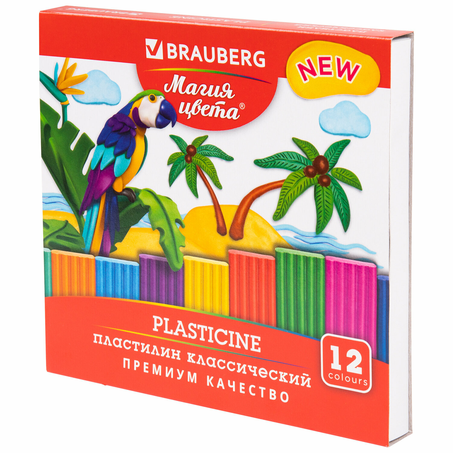 Brauberg Пластилин классический Магия цвета NEW 12 цветов 240 г, стек 106426