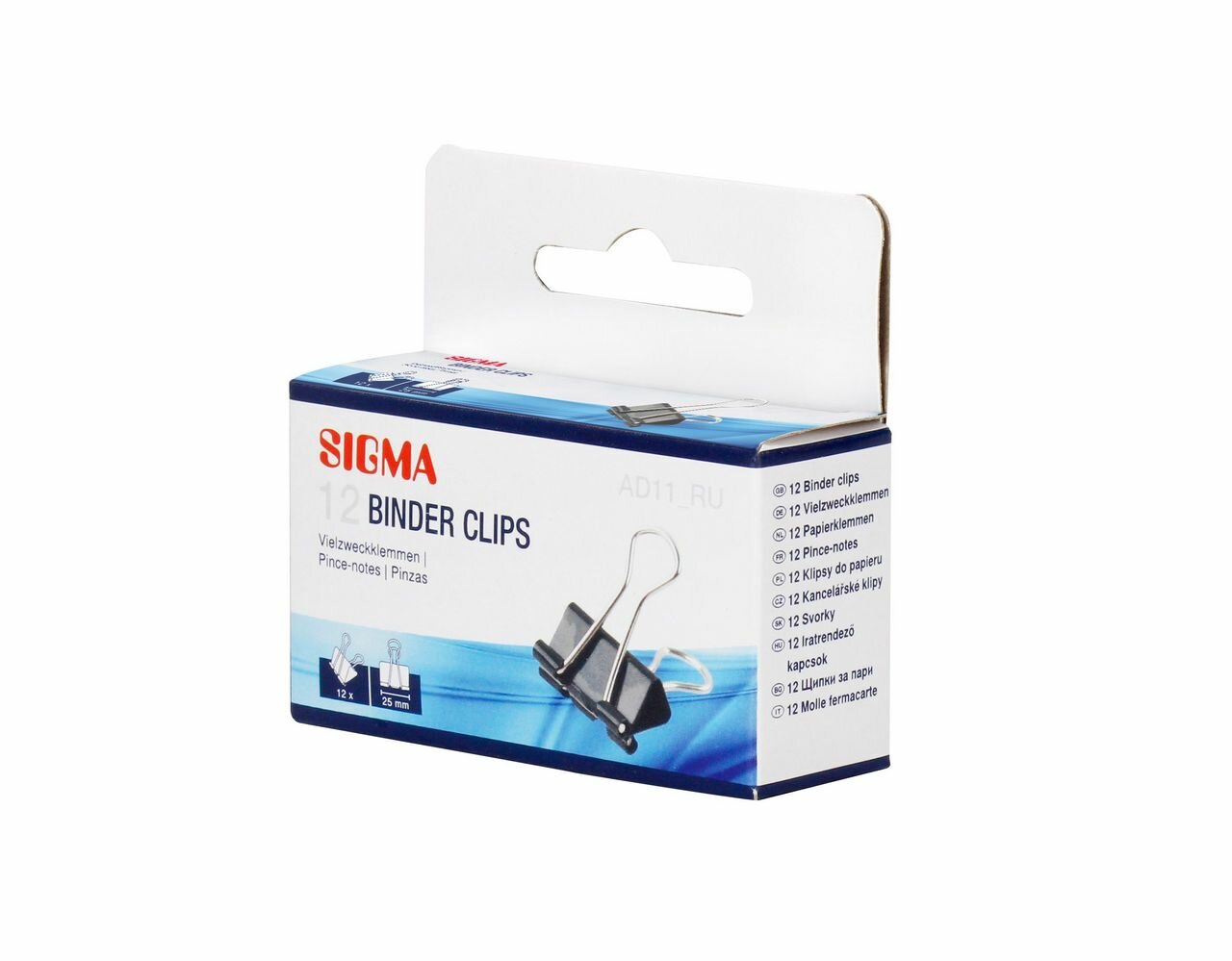 SIGMA Зажимы для бумаги 25мм, 12шт x 3 упаковки