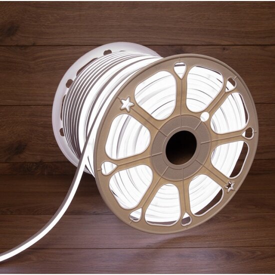 Гибкий неон Neon-night LED SMD 8х16 мм, белое свечение, 120 LED/м, двухсторонний, 24В, IP65, бухта 50 м, 131-115