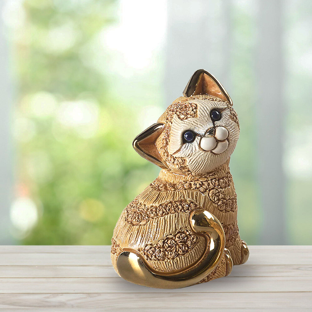 Статуэтка De Rosa "Котёнок Рыжей кошки", керамика, ручная работа, 7 см х 5 см х 9 см