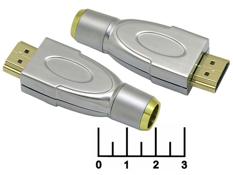 Разъем HDMI штекер gold в корпусе под пайку (5-897G)
