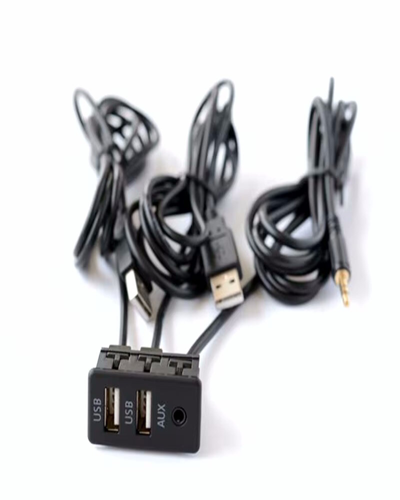 USB разъем в штатную заглушку 22*43 mm с AUX и 2 USB портом с поддержкой зарядки