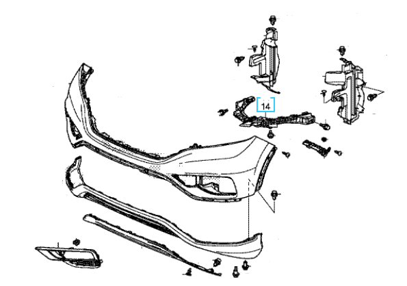 Балка, передн. бампер лев. угл. верхн. (Оригинал)