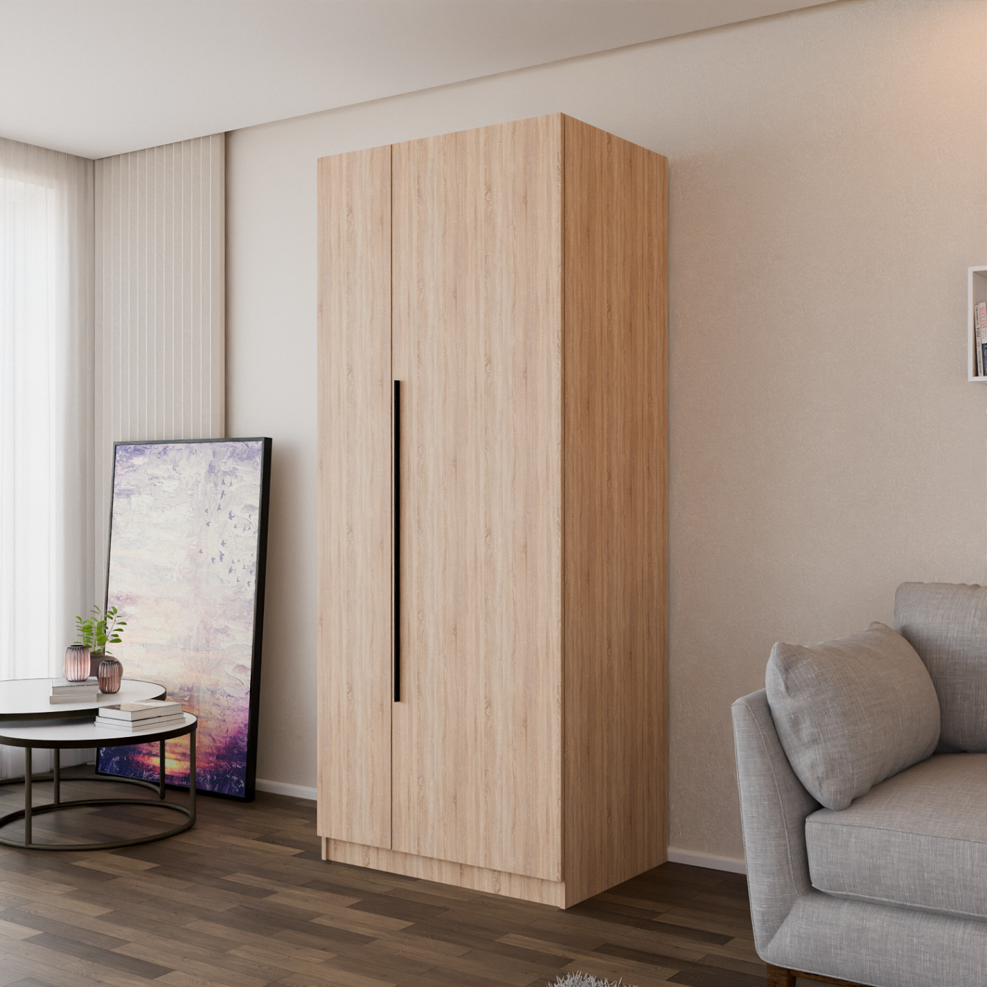 Шкаф распашной Кельвин | ЛДСП Дуб Сонома