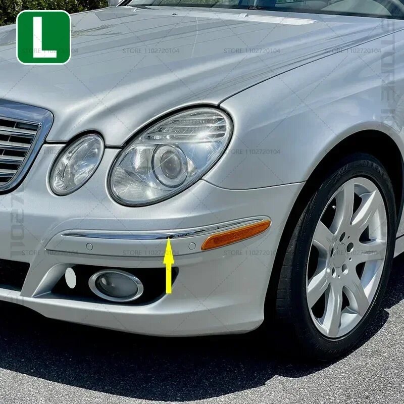 Для 2007-2009 W211 Mercedes Benz E320 E350 E550, E63 AMG Молдинг переднего бампера Left 2118852321