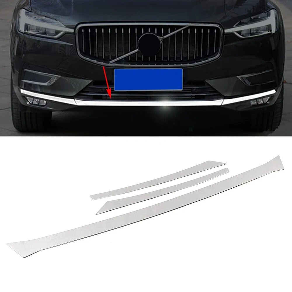 Для Volvo XC60 2018-2021 автомобильный передний бампер, нижняя решетка, ремонтная отделка, внешняя отделка автомобиля, модификация, украшение из нержавеющей стали, стиль
