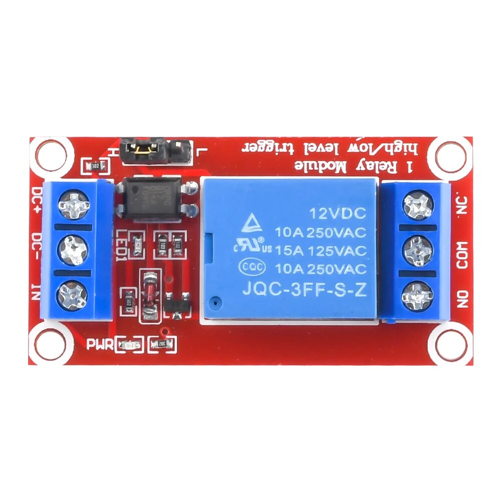 Релейный модуль 1 канал, 12V, красный
