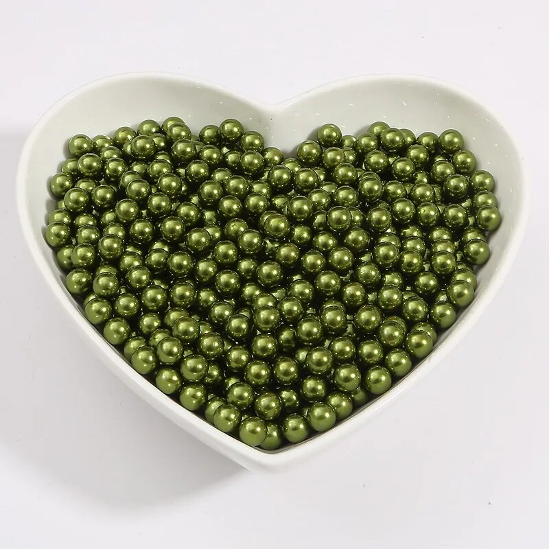 Круглые акриловые бусины без отверстий, имитация жемчуга, 3/4/6/8/10 мм 3mm 1000pcs, Olive Green