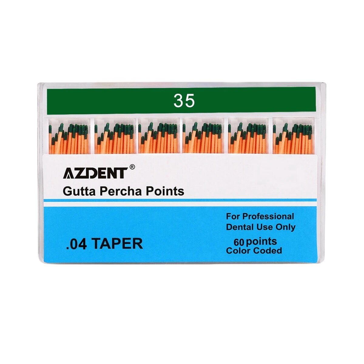 AZDENT Gutta Percha Points, 35, 0.04 Taper, 60PCS