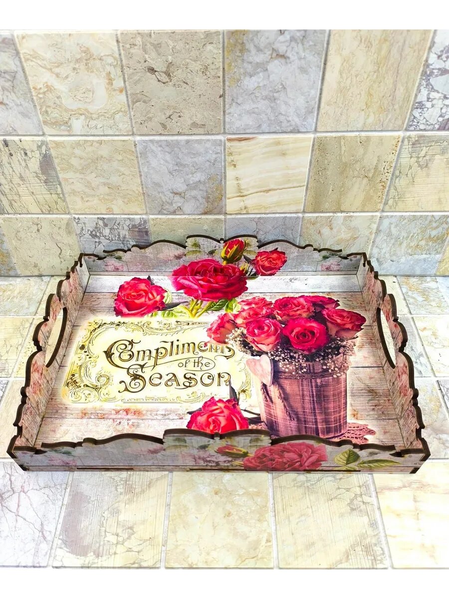 Поднос большой Розы