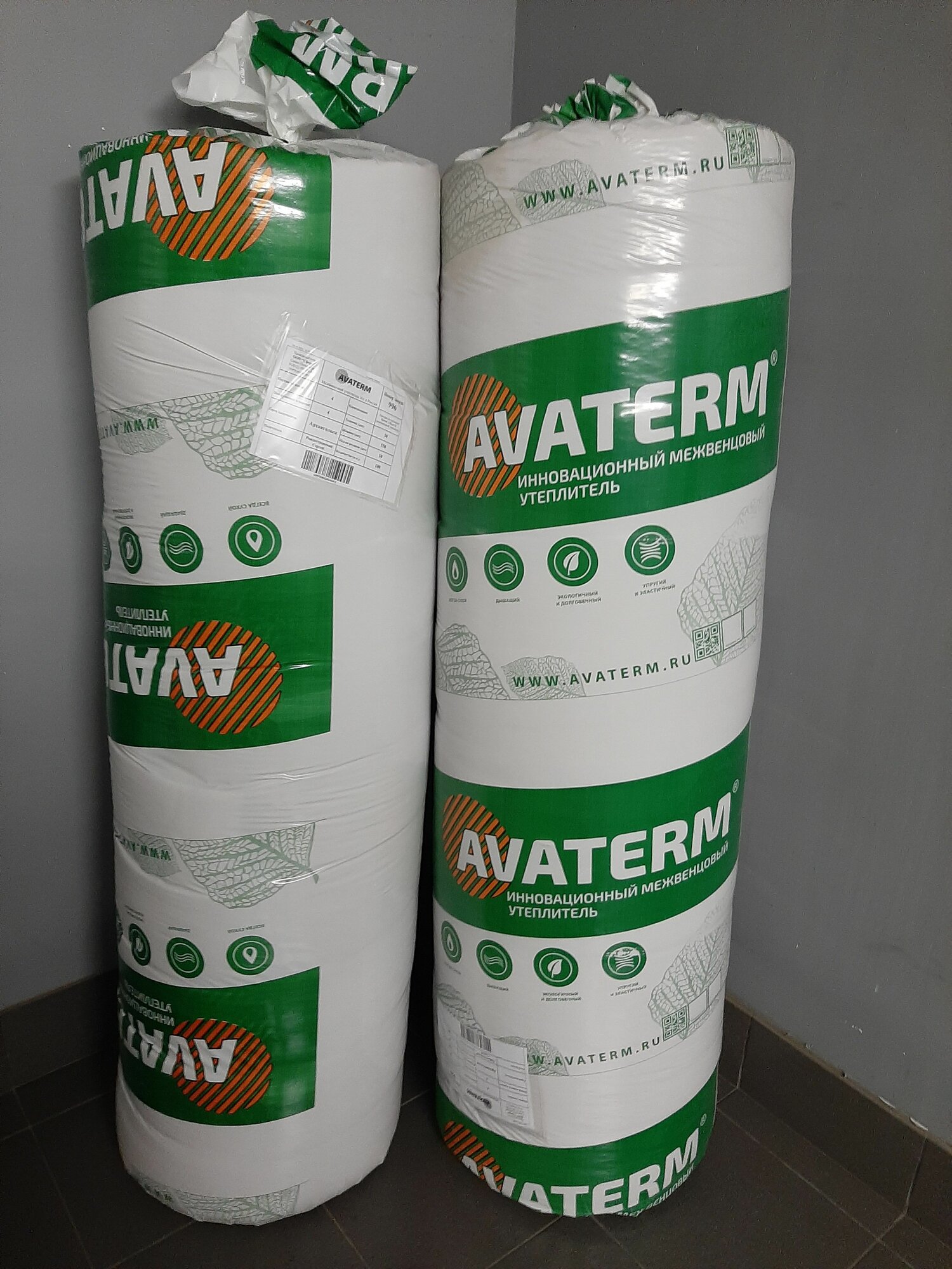 Межвенцовый утеплитель аватерм (40 мм) для крупного бревна, шир.120 мм, 6 роликов по 10 мп