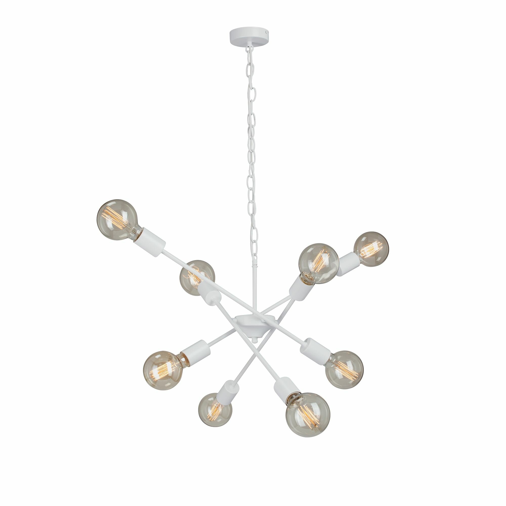 Люстра подвесная Vitaluce V4750-0/8, 8 ламп, E27 макс. 40Втт, 24м2, цвет белый матовый. %Распродажа!%