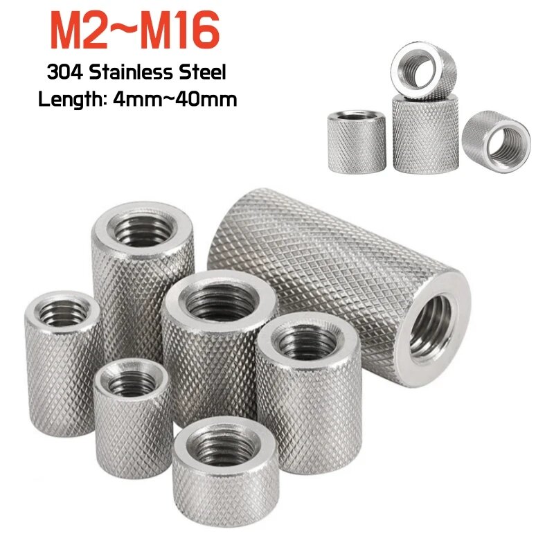 Удлиненные гайки из нержавеющей стали M2-M16 ID12 x OD18mm(1Pcs), Length 25mm