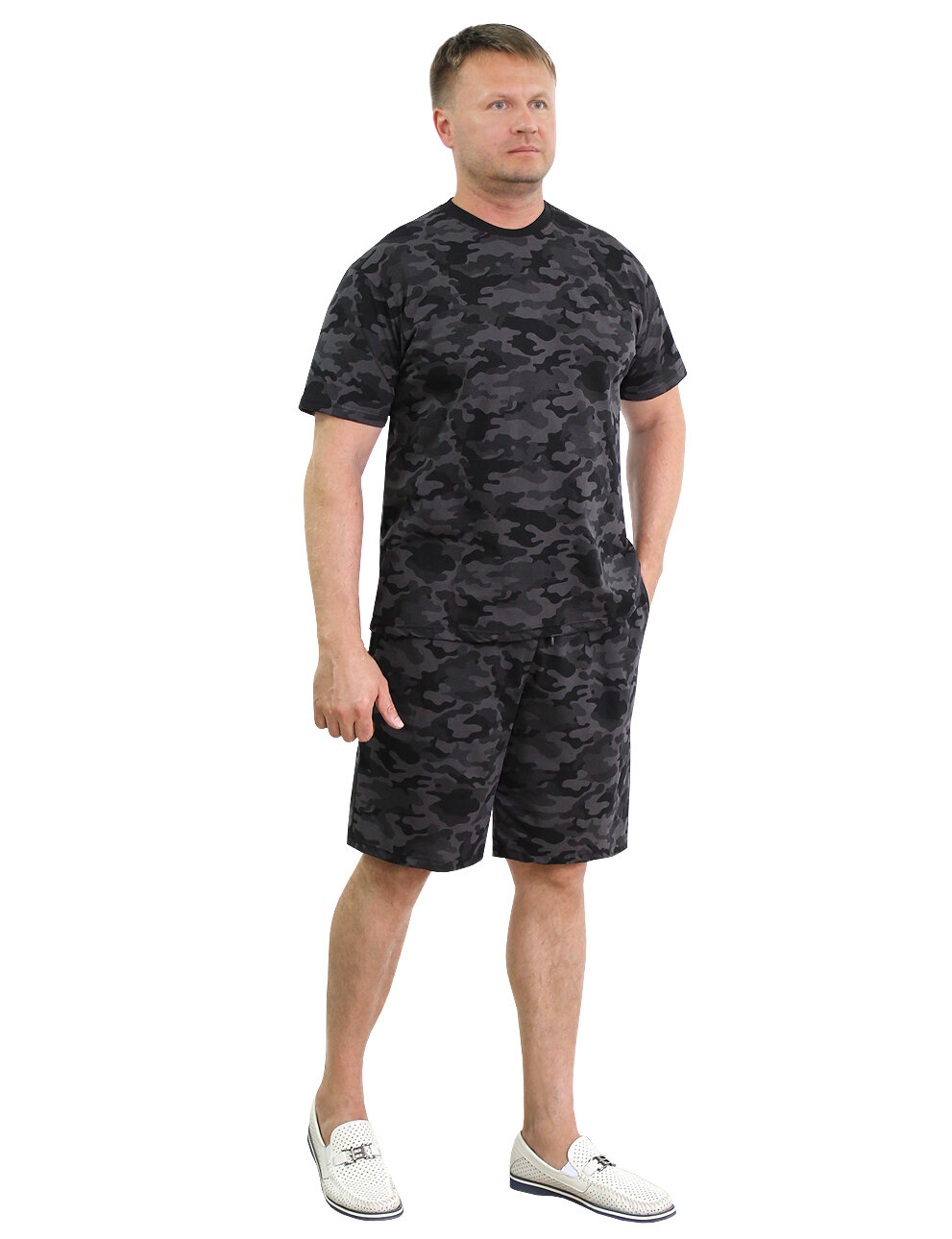 Комплект одежды трикотажный с шортами летний камуфляж