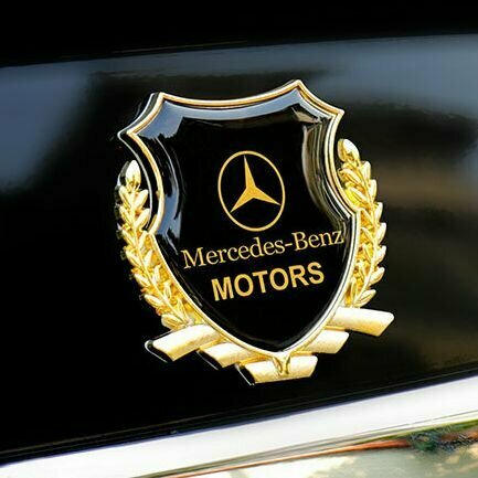 Металлическая эмблема на автомобиль MERCEDES-BENZ, самоклеющаяся