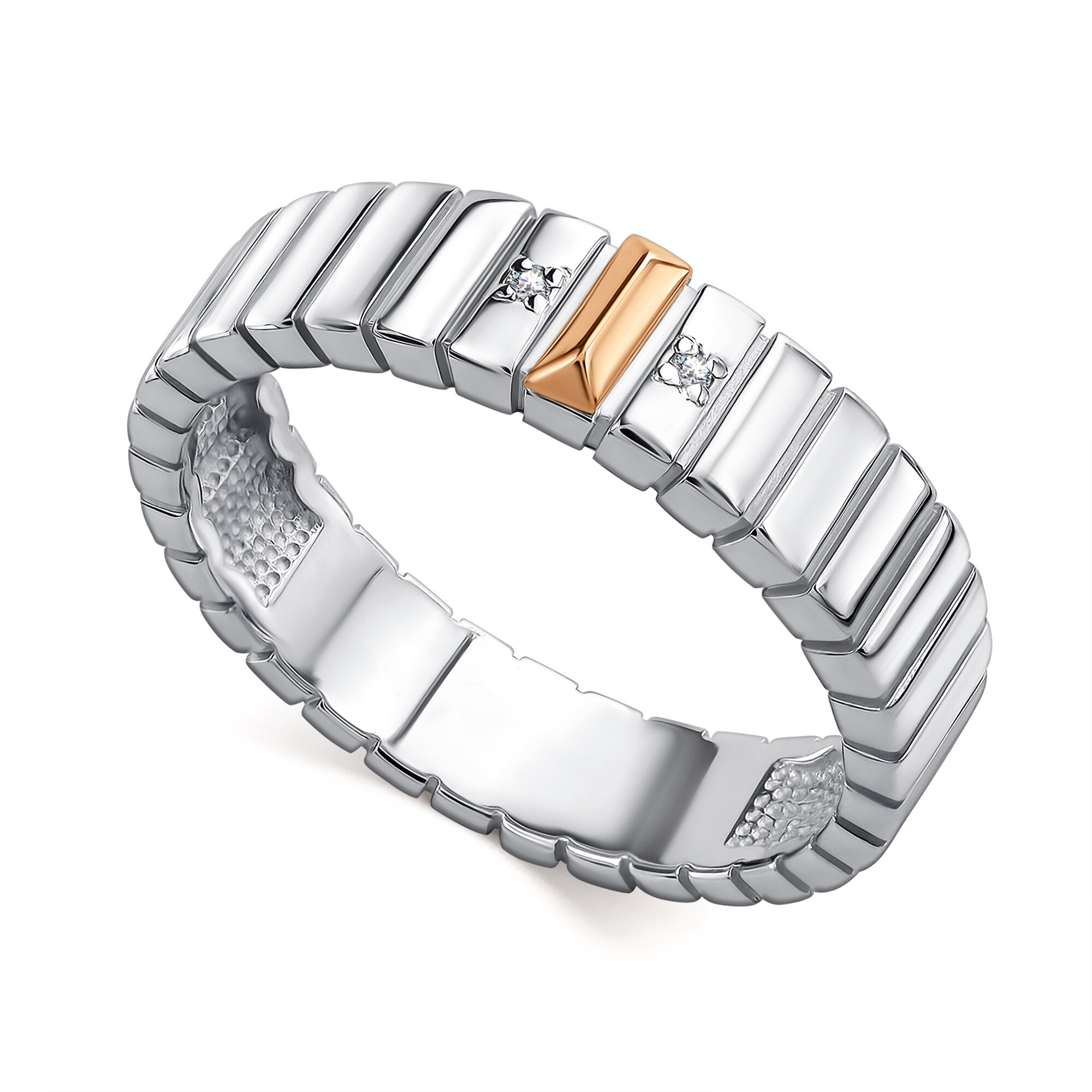 Кольцо, серебро, 925 проба, родирование, бриллиант