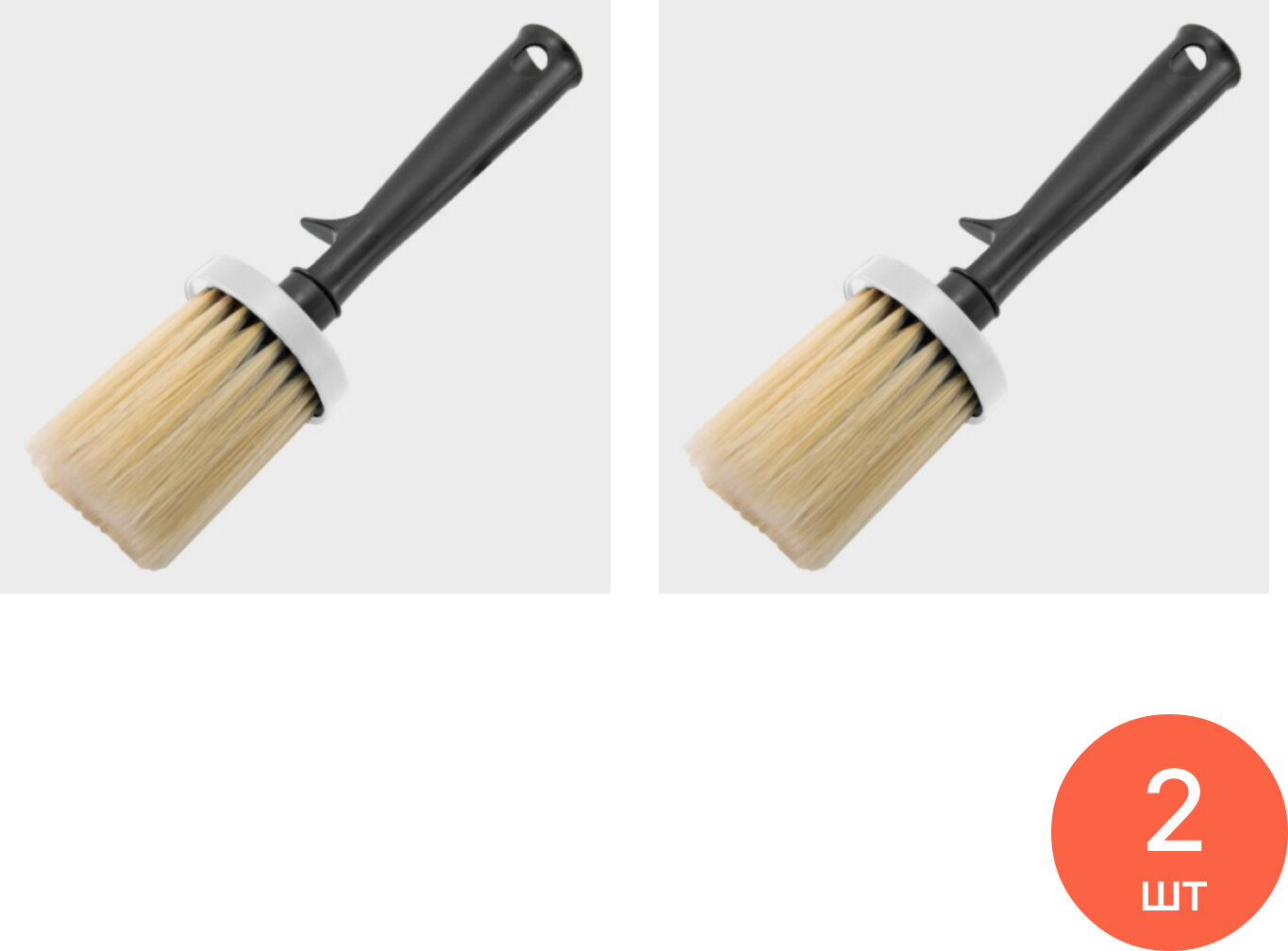 Кисть малярная DECOR / Декор маховая, со смешанной светлой щетиной, 65мм / малярные и отделочные инструменты (комплект из 2 шт)