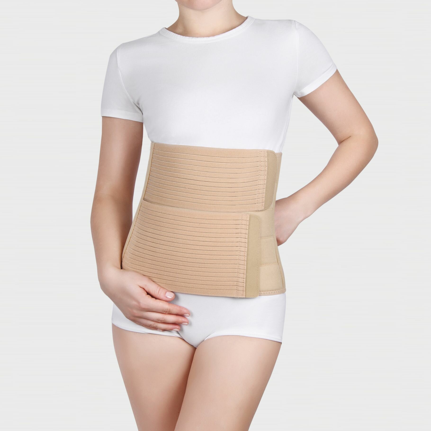 Бандаж послеоперационный абдоминальный, двойная утягивающая панель, высота 25см L
