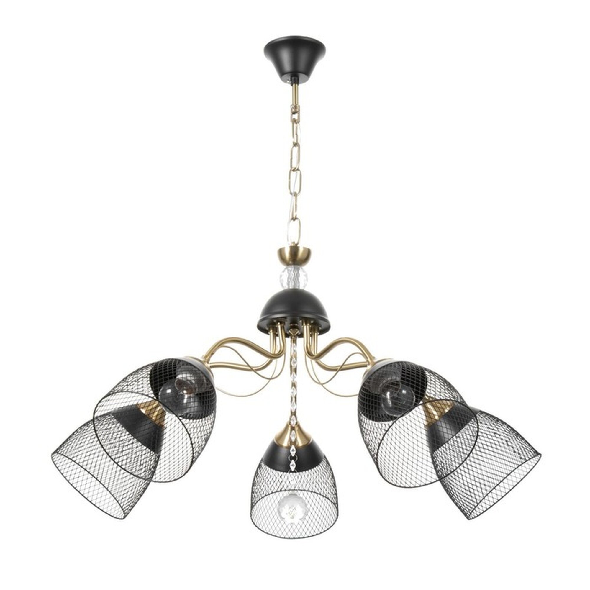 Люстра BayerLux "Рикардо", E27, 5 ламп, 40 Вт, IP20, металл, черный