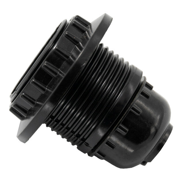 Патрон Е27 карболитовый черный с кольцом для осветительных приборов и светильников