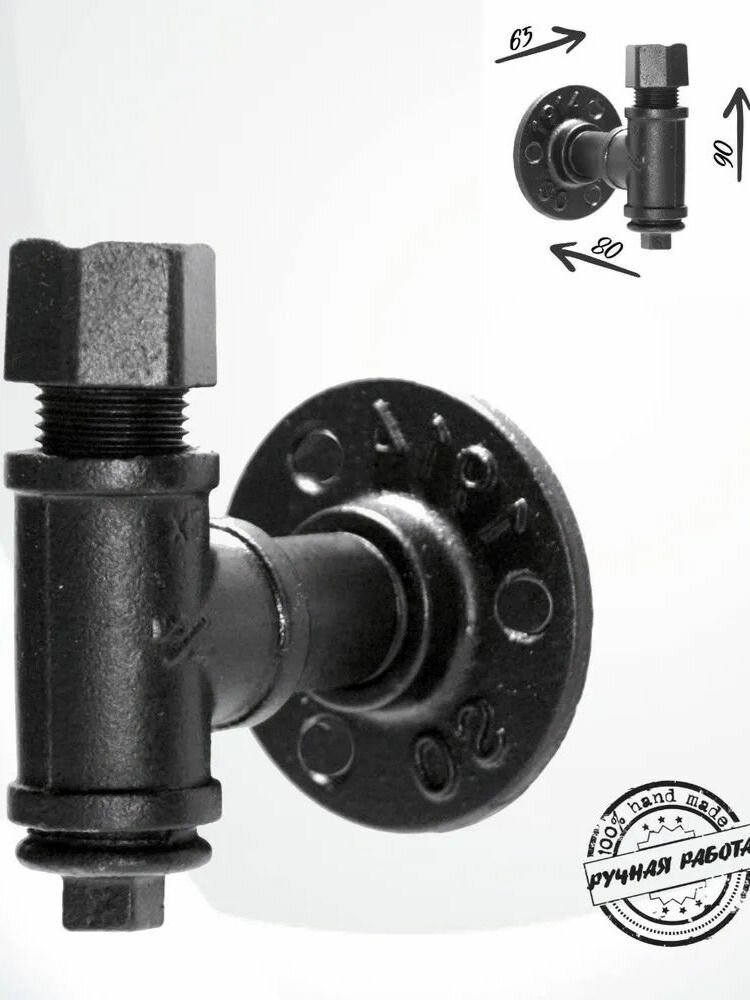 Крючки для ванной в стиле лофт из стали, черные, 3 штуки в комплекте