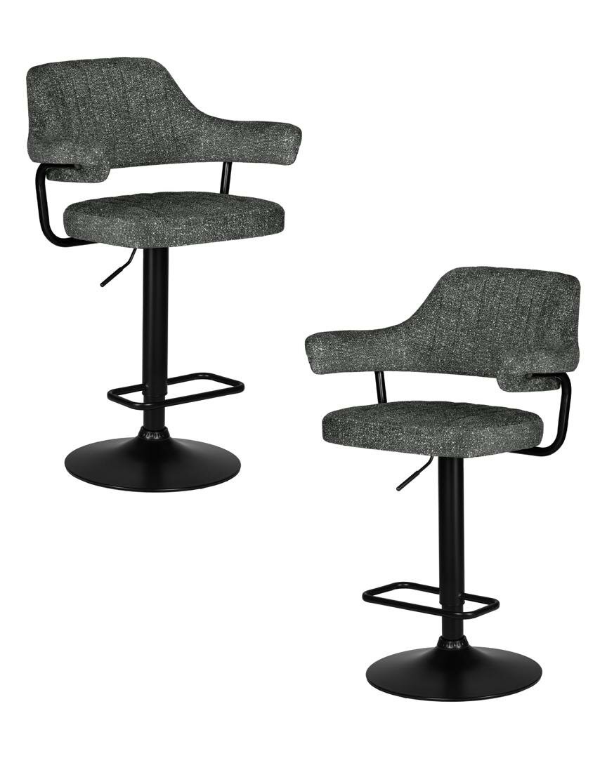 Стул барный DOBRIN Набор 2 шт Стул барный DOBRIN CHARLY BLACK, серый твид (LEO11) арт. LM-5019-N_B-M_CT-LEO11
