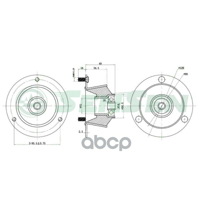 Опора амортизатора передняя верхняя BMW 3 E36 90- Sensen арт. M61158