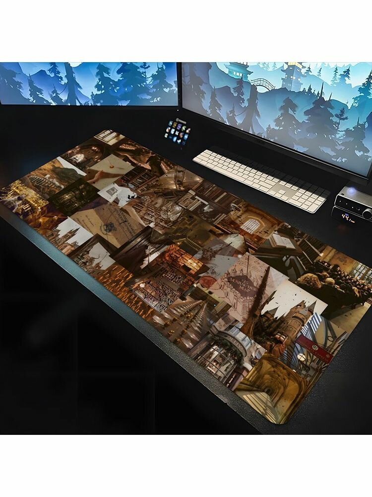Коврик Fandomania "Harry Potter", для мыши и клавиатуры, нескользящий, 40 x 90 см