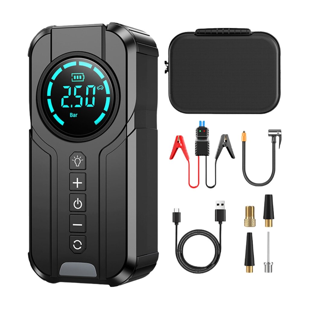 Портативный компрессор для шин, 60Вт беспроводной автомобильный насос, аккумуляторный компрессор