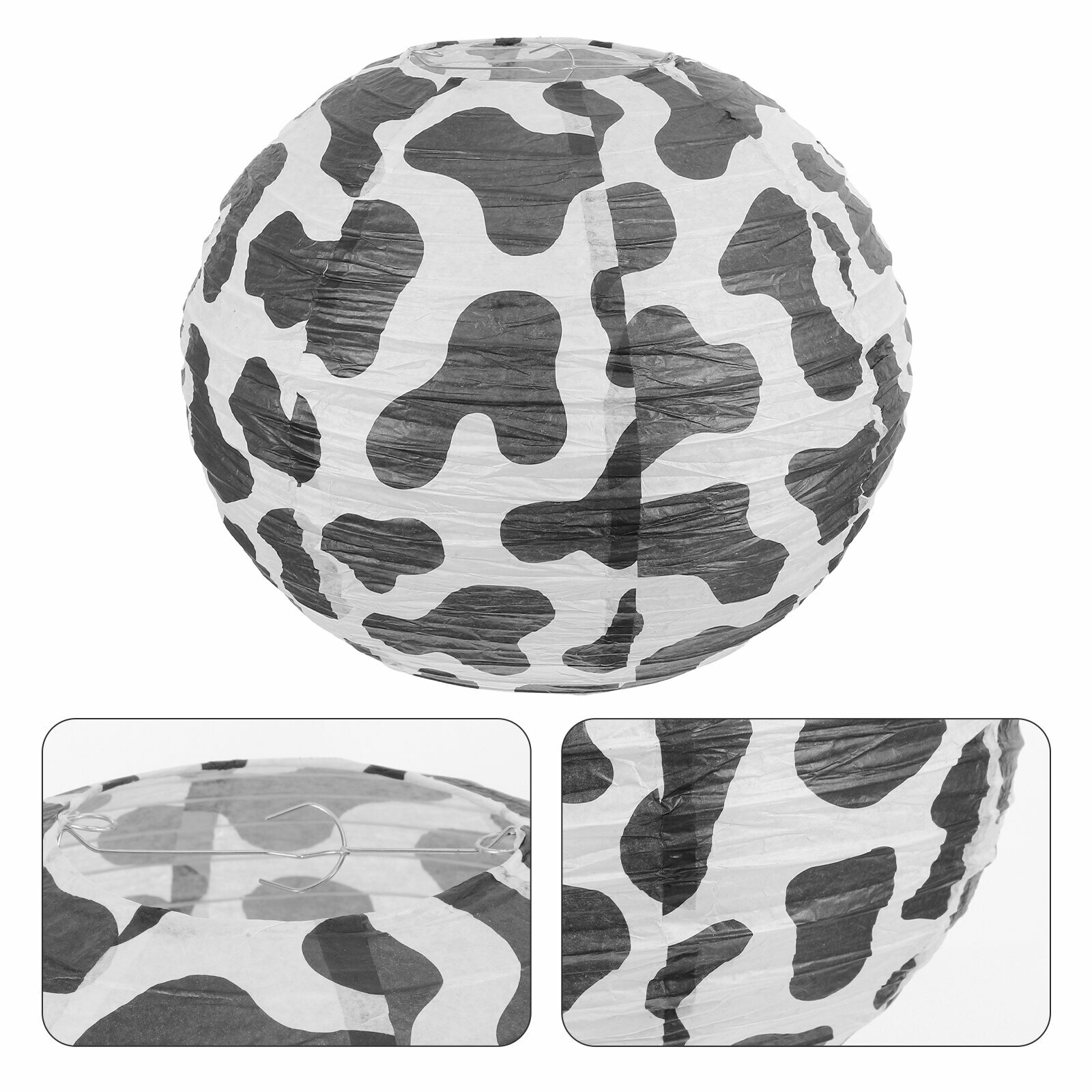 Цветной бумажный фонарик с железным каркасом, дизайн коровы, для домашнего декора, 30 см