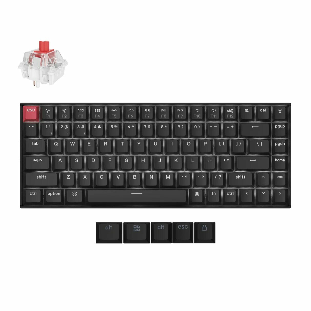 Беспроводная механическая клавиатура Keychron K2 QMK (версия 3), White LED, Red Switch(русская раскладка)