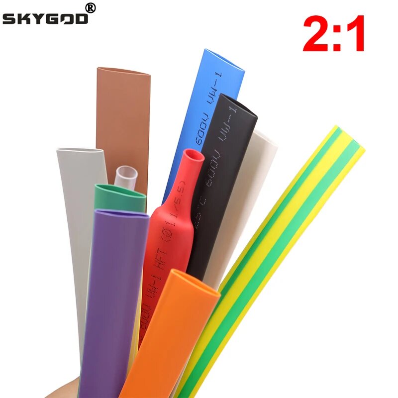 Термоусадочная трубка полиолефиновая 2:1 черный, 1 meter, 14mm