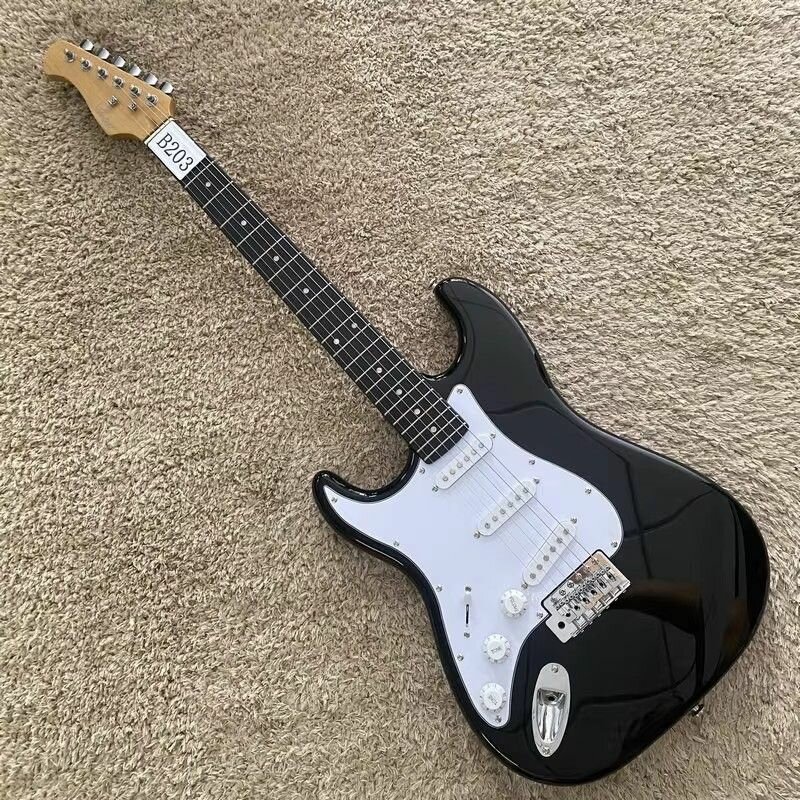 Artist ST 6-точечный вибрато леворучная электрогитара SSS черная (начальная школа, микроdefekты)