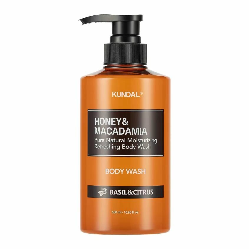 KUNDAL Гель для душа Базилик и Цитрус Honey & Macadamia Body Wash, 500 мл