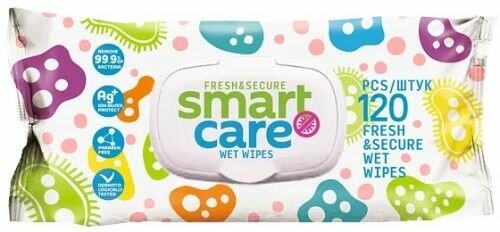 Smart Care Влажные салфетки Для Всей Семьи, в уп 120 шт, 1уп