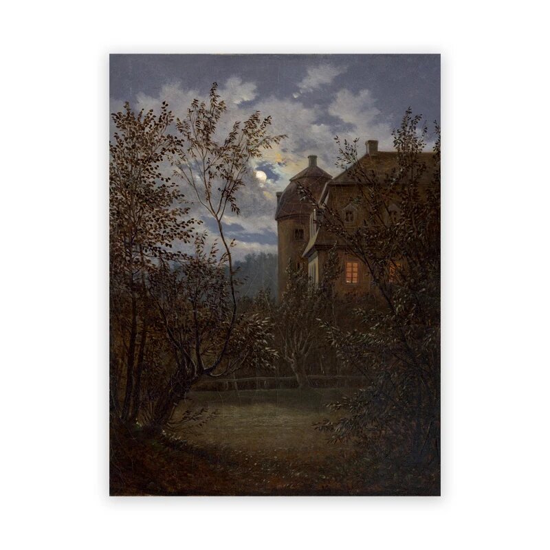 Живопись "Полная луна", готика, 15x21 см, 7PC9246