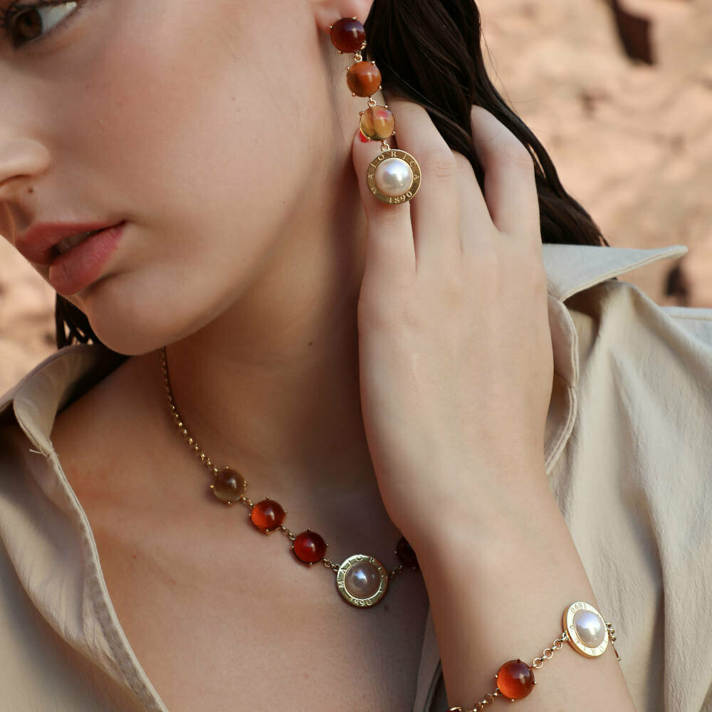 Серьги, серебро, 925 проба, золочение, жемчуг