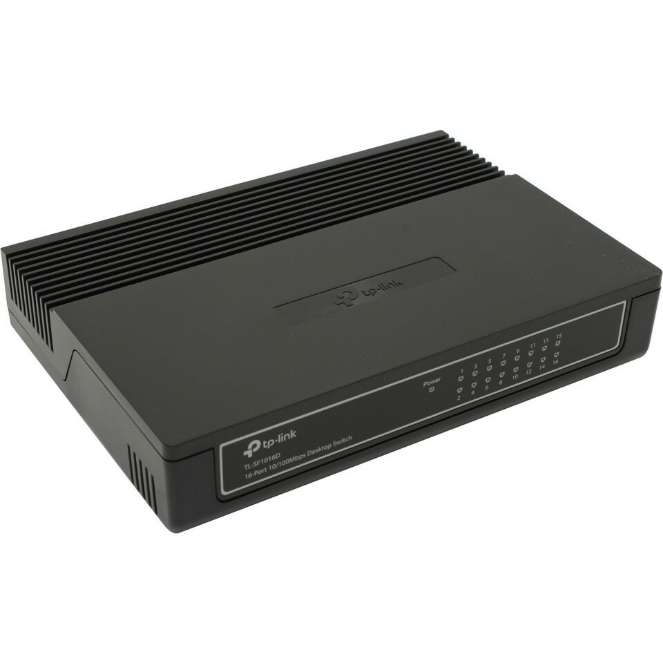 Коммутатор TP-LINK TL-SF1016D 16 портов (16х100Mbs, неуправляемый, настольный, L2, корпус-пластик) (TL-SF1016D)