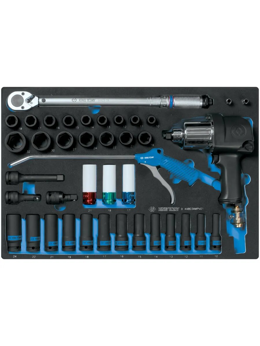 Набор пневмоинструмента 1/2" с принадлежностями, ложемент