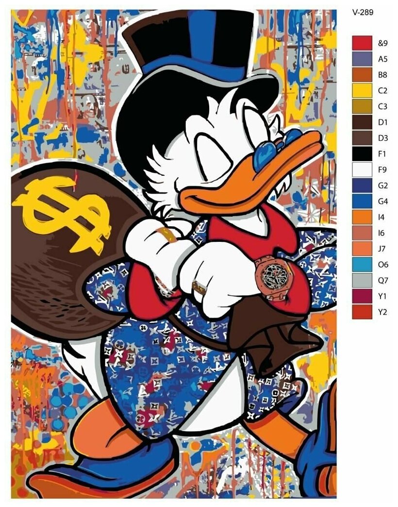Картина по номерам V-289 "Стрит арт. Скрудж Макдак", 40x60 см