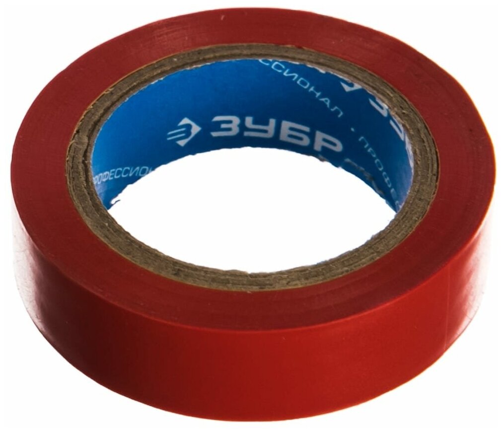 Изолента Зубр ЭЛЕК-10 ПВХ не поддерживает горение 10м /0 13х15мм/ красная 1233-3_z02