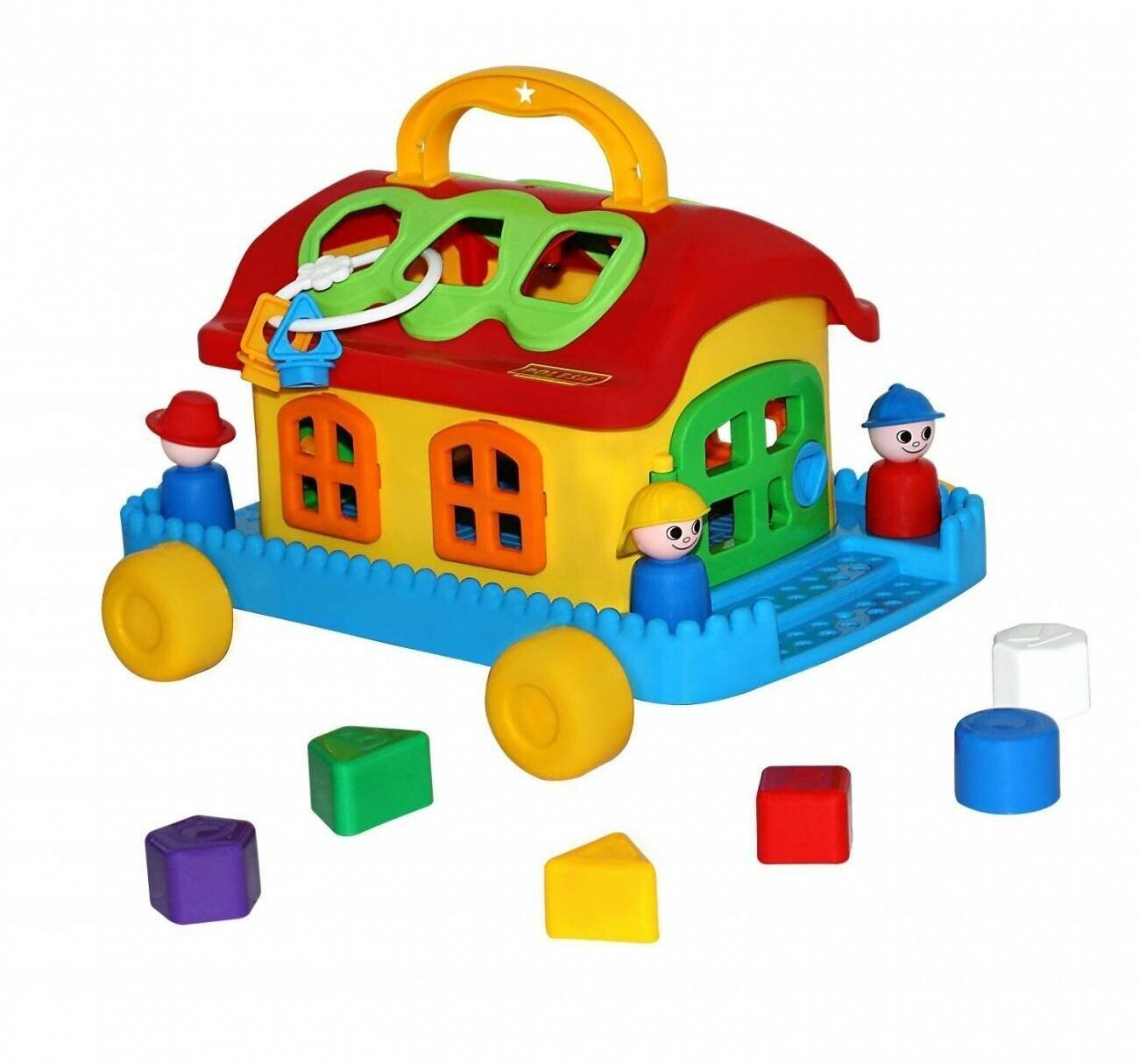 Каталка логическая "Сказочный домик" развивающая игрушка-сортер Полесье 48769