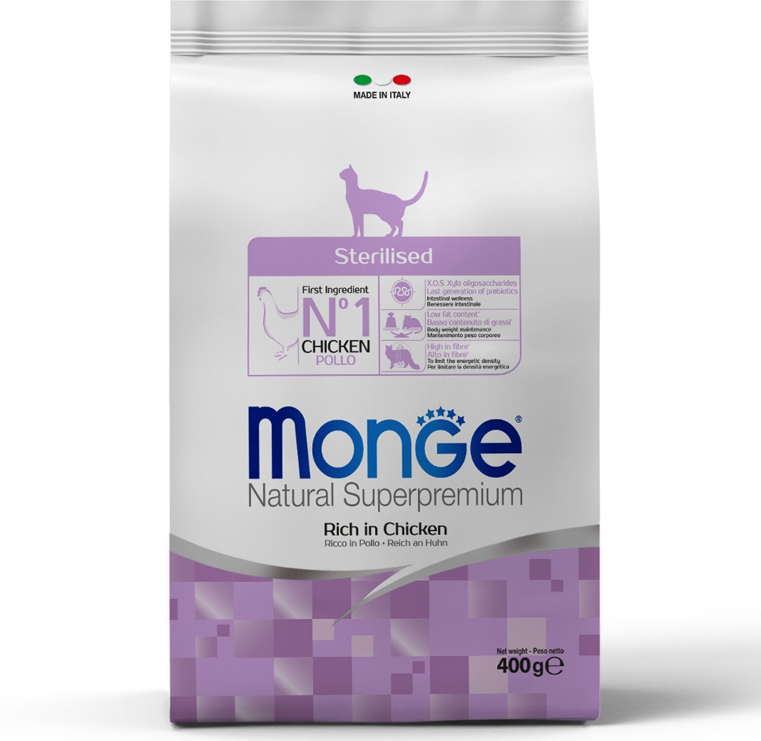 Cухой корм Monge Cat Daily Line Sterilised для стерилизованных кошек, из курицы 400 г