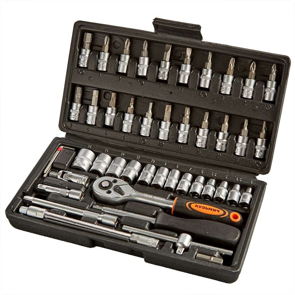 Набор инструментов Кузьмич НИК-017/45 в пластиковом кейсе, 45 предметов