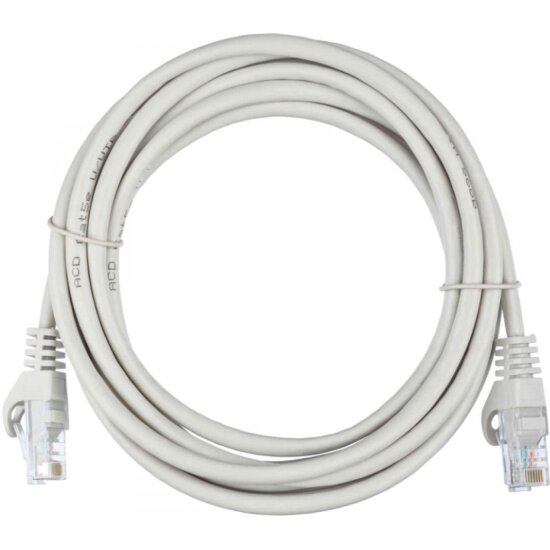 Патч-корд Acd LPU5E-30A Cat5e UTP 24AWG 4Pair, 7/0.18мм CCA Серый, 3.0м