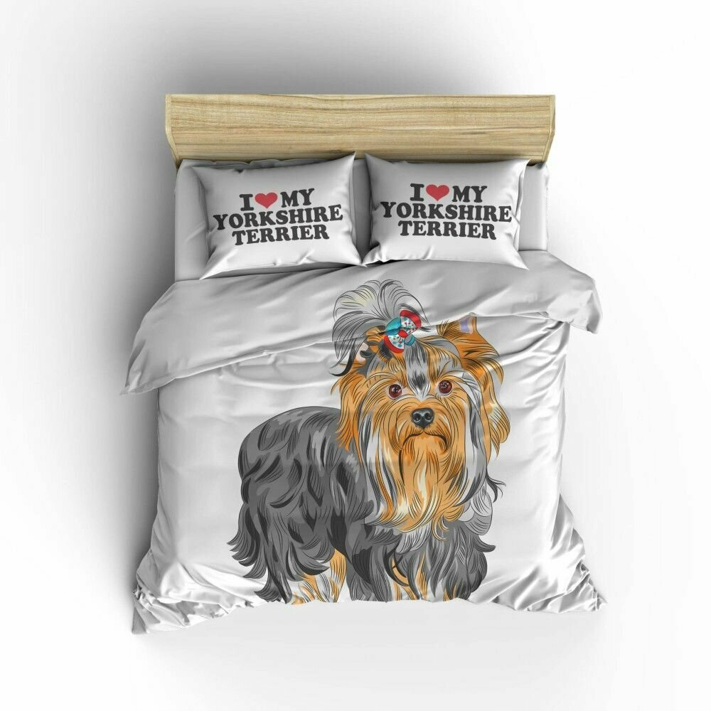 Арт комплект постельного белья Йоркширский терьер, Евро, 70/70
