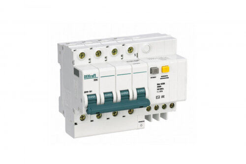Выключатель автоматический дифференциального тока Dekraft 4п (3P+N) C 20А 30мА тип AC ДИФ-101 со встроен. защитой от сверхтоков, 15185DEK