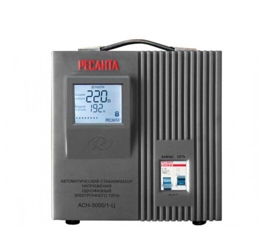 Стабилизатор напряжения АСН-3000/1-Ц 220В, 3000 Вт, релейный с цифр. диспл, Ресанта